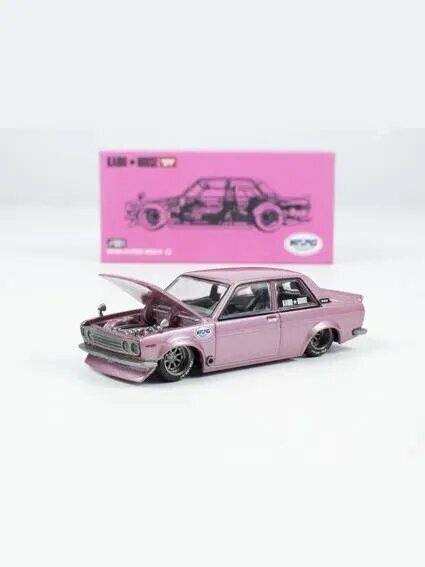 Машинка Kaido House TSM MINI GT 1/64 KHMG091 DATSUN Street 510 NISMO V1 Pink Die-cast Alloy Car Model Collection Display Gift