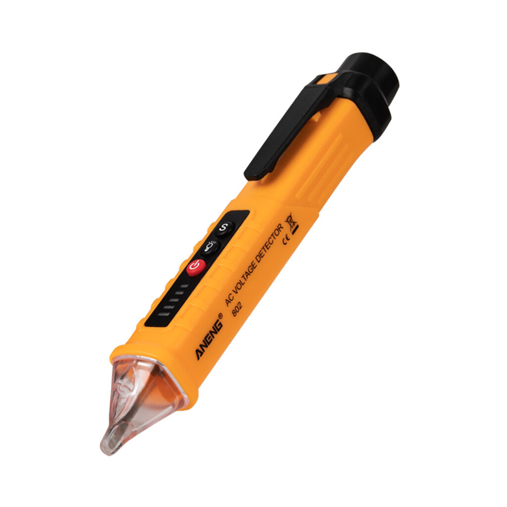 Измеритель напряжения переменного тока 12-1000 В, бесконтактный детектор напряжения, звуковая/световая сигнализация, электрическое тестирование, светодиодный фонарик, провод