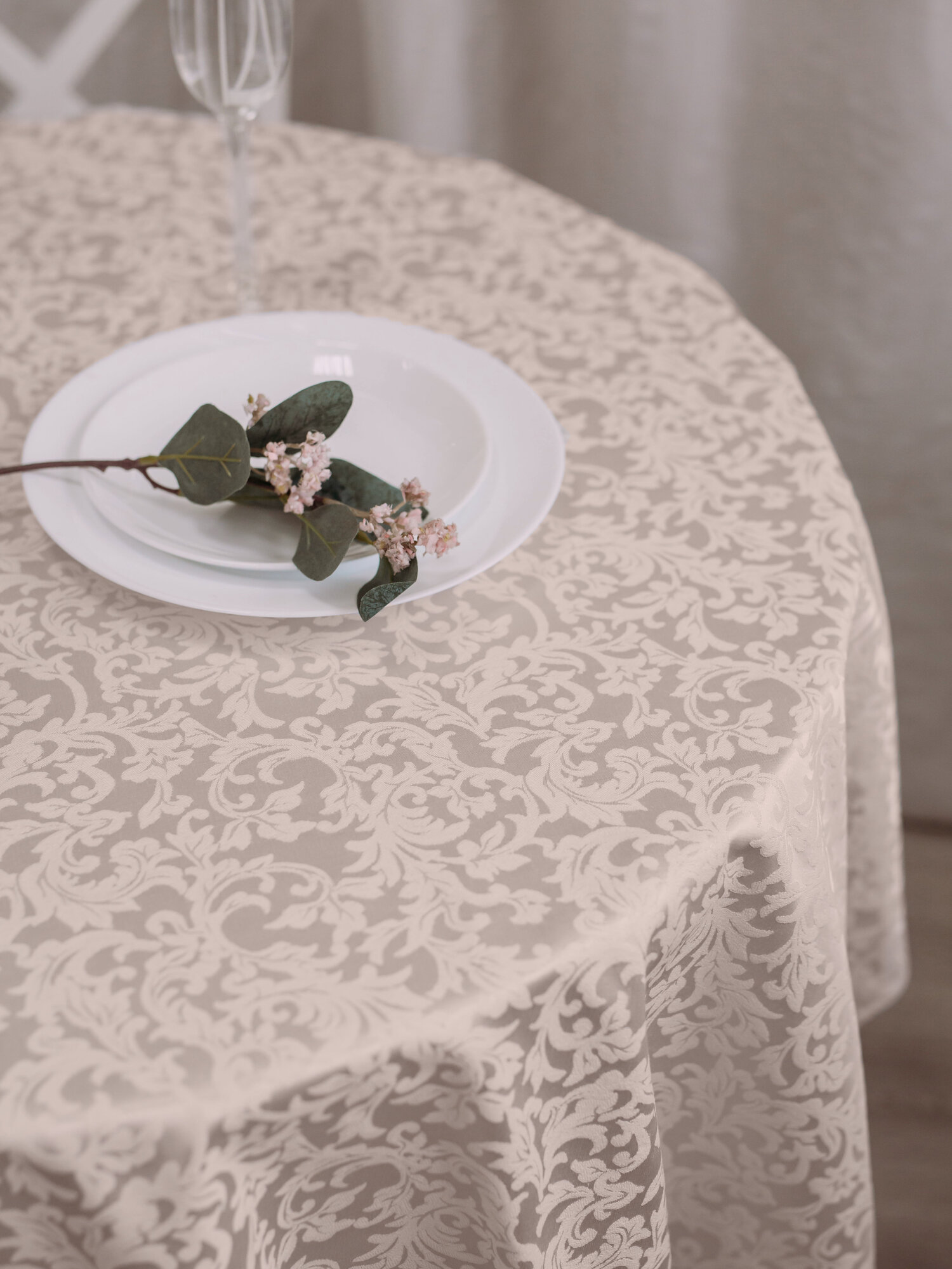 Скатерть моготекс размером 200х150см, овальная на стол праздничная новогодняя хлопок водоотталкивающая