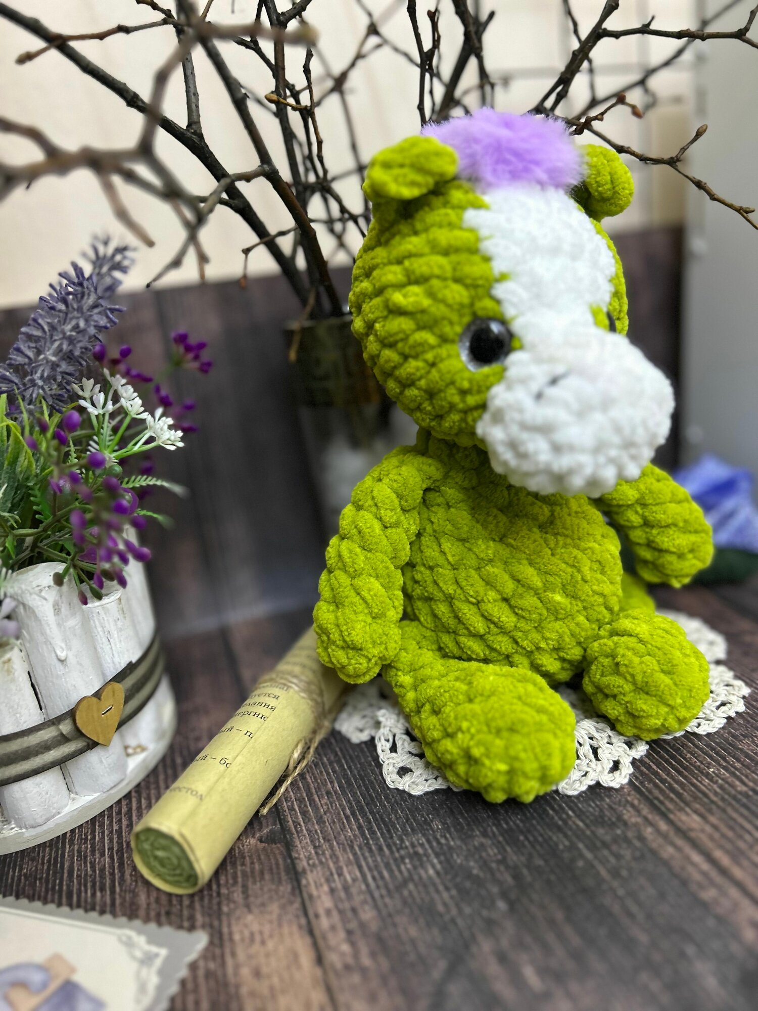 Вязаная игрушка лошадка ручной. Символ года