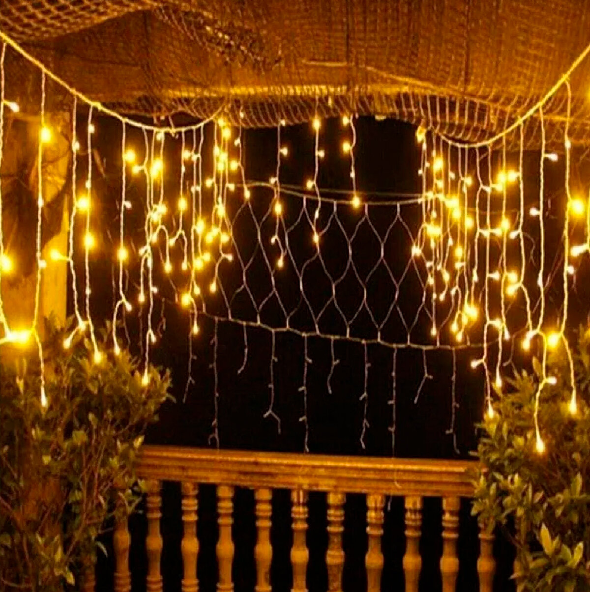 Гирлянда Бахрома с эффектом мерцания 5х0,6м 150 LED IP65 220v Белый Теплый + Белый Giant4