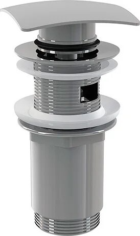 Донный клапан для раковины AlcaPlast A393 с переливом, хром, глянцевый, с системой клик-клак, металлический