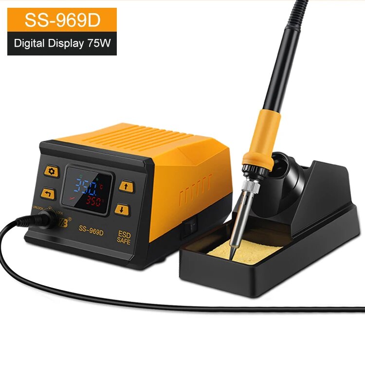 969A 75 Вт интеллектуальная термостатическая паяльная станция, сварочный инструмент для ремонта паяльника, светодиодный цифровой дисплей, паяльная станция SMD