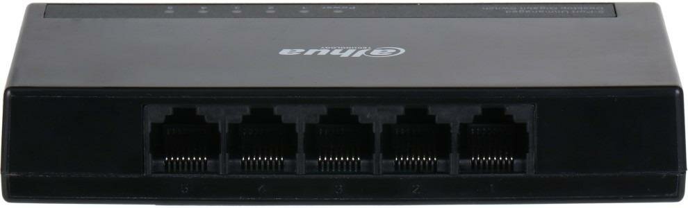 DAHUA DH-PFS3005-5GT-L 5-портовый гигабитный неуправляемый коммутатор, 5xRJ45 1Gb, коммутация 10 Гбит/с, MAC-таблица 2K, пластик