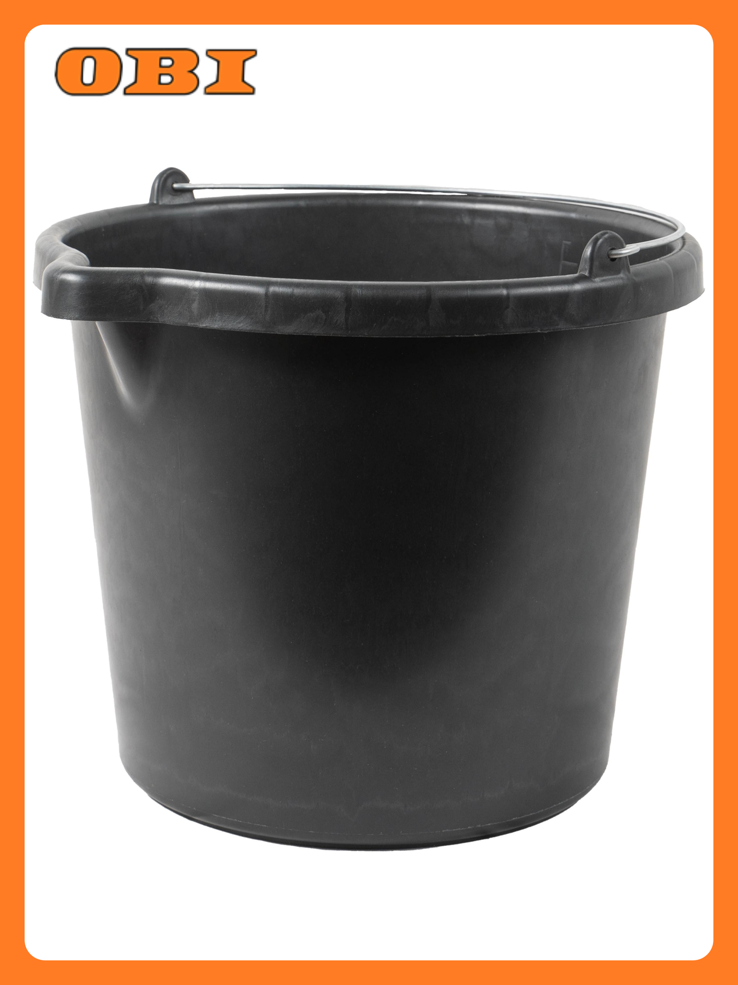 Ведро строительное, пластик, с мерными делениями, 20 литров, черное