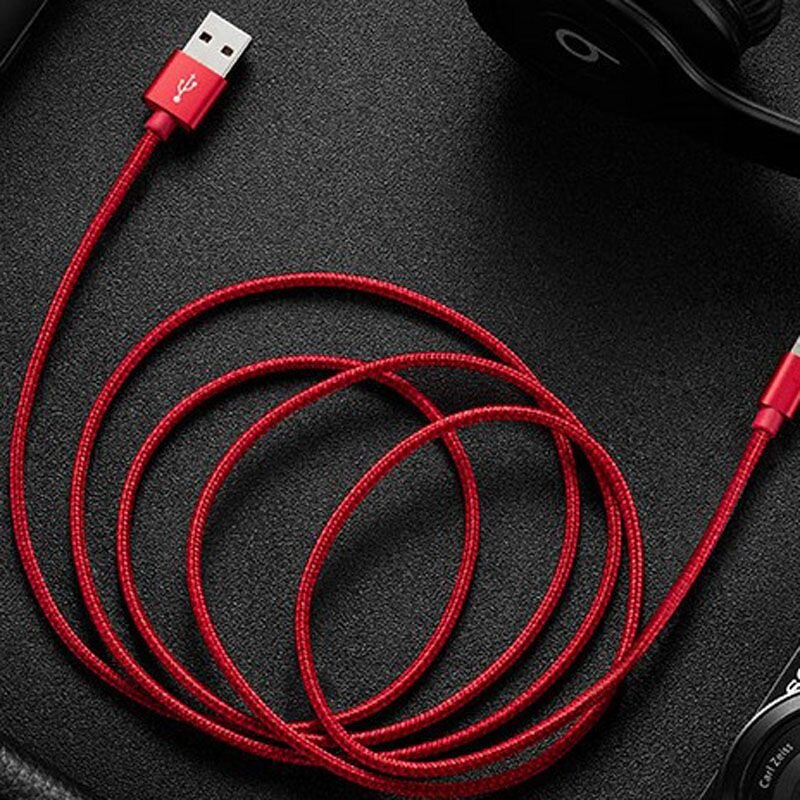 Кабель usb 3m металлический для iphone толстый 2м 1м плетеный нитьс кабель красный 1м