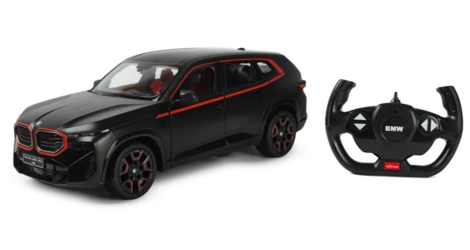 Машинка на радиоуправлении Rastar 10310 BMW XM (1:14, 36 см). Двери открываются. Свет фар. Черная с оранж