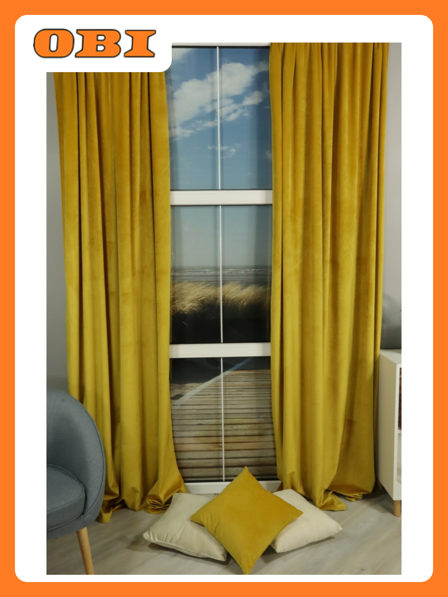 Комплект штор из бархата Linen Way горчица 145х270