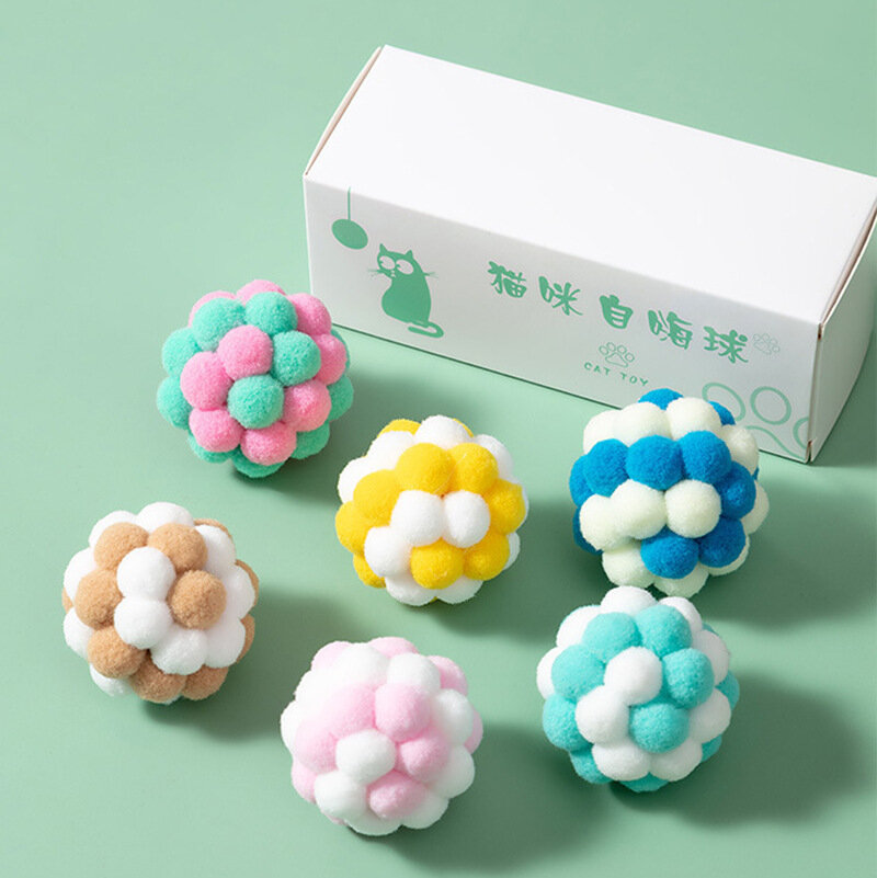 Новый кошачий игрушечный шарик плюшевый шарик качели колокольчик кошачий игрушка от привет Диаметр 4,5 см, набор из