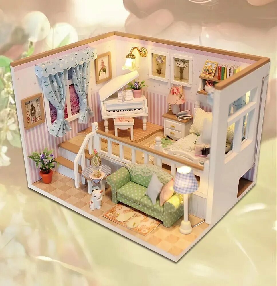 Румбокс Уютный домик подарочный интерьерный конструктор (Roombox M-026), Русская инструкция.