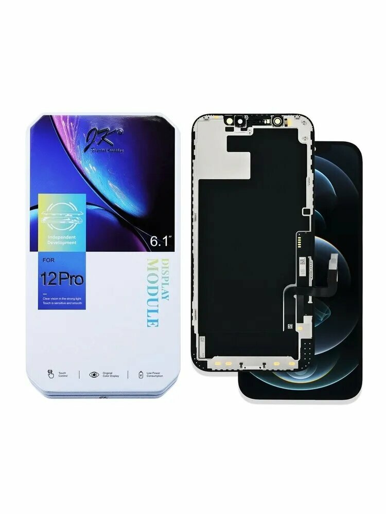 Дисплей для iPhone 12/12 Pro в сборе с тачскрином Черный JK