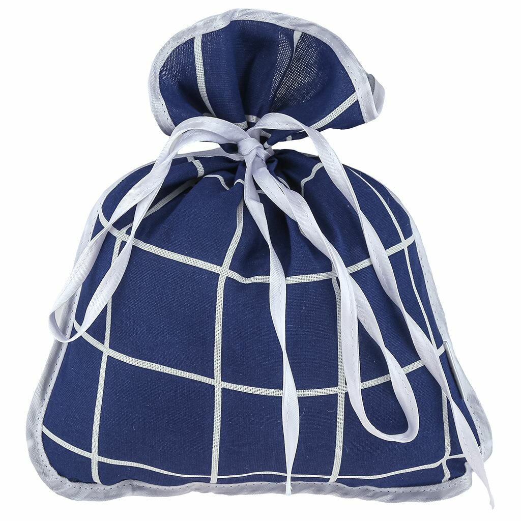 Эко-мешочек Домашняя Мода Таттерсол , темно-синий, из хлопка, с завязками, 25х30 см (М1-2/3-о)