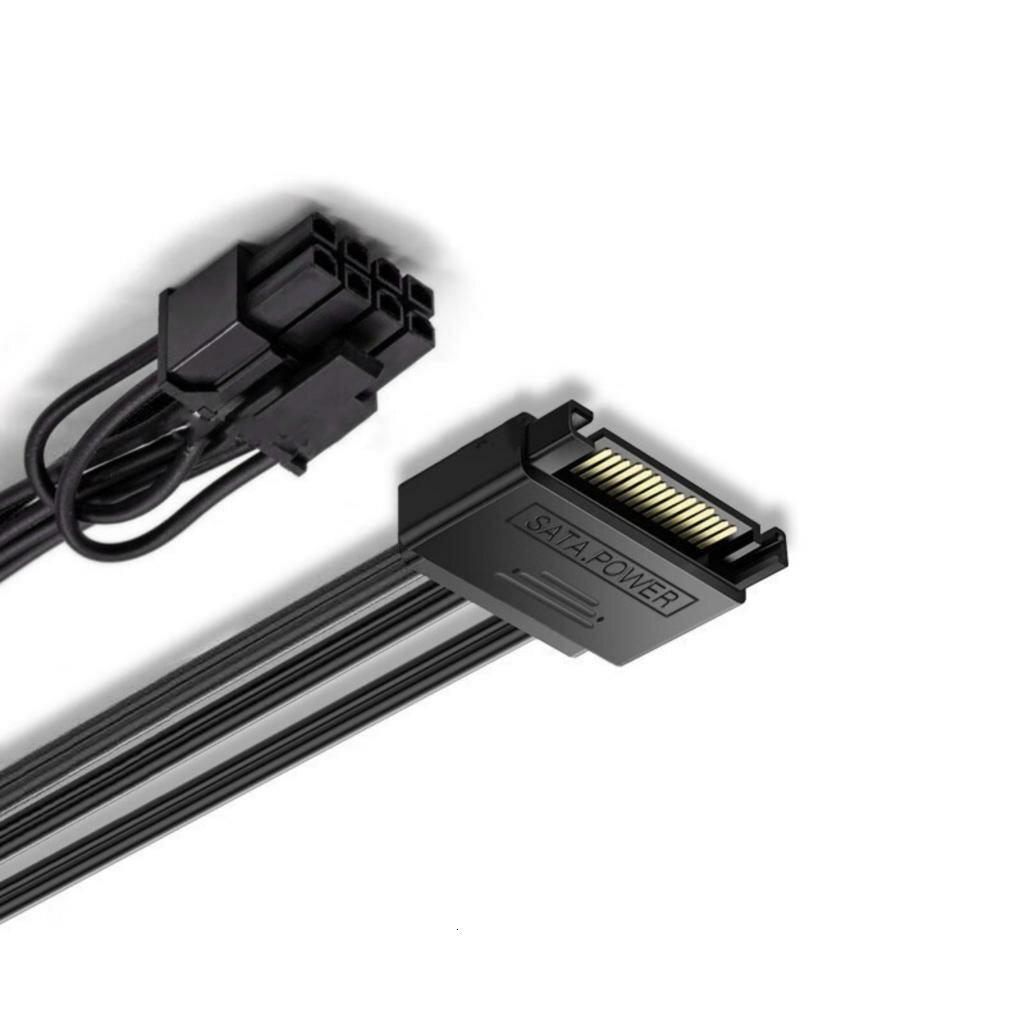 Кабель питания SATA 15Pin to 8Pin для стабильного питания видеокарты, одиночный sata
