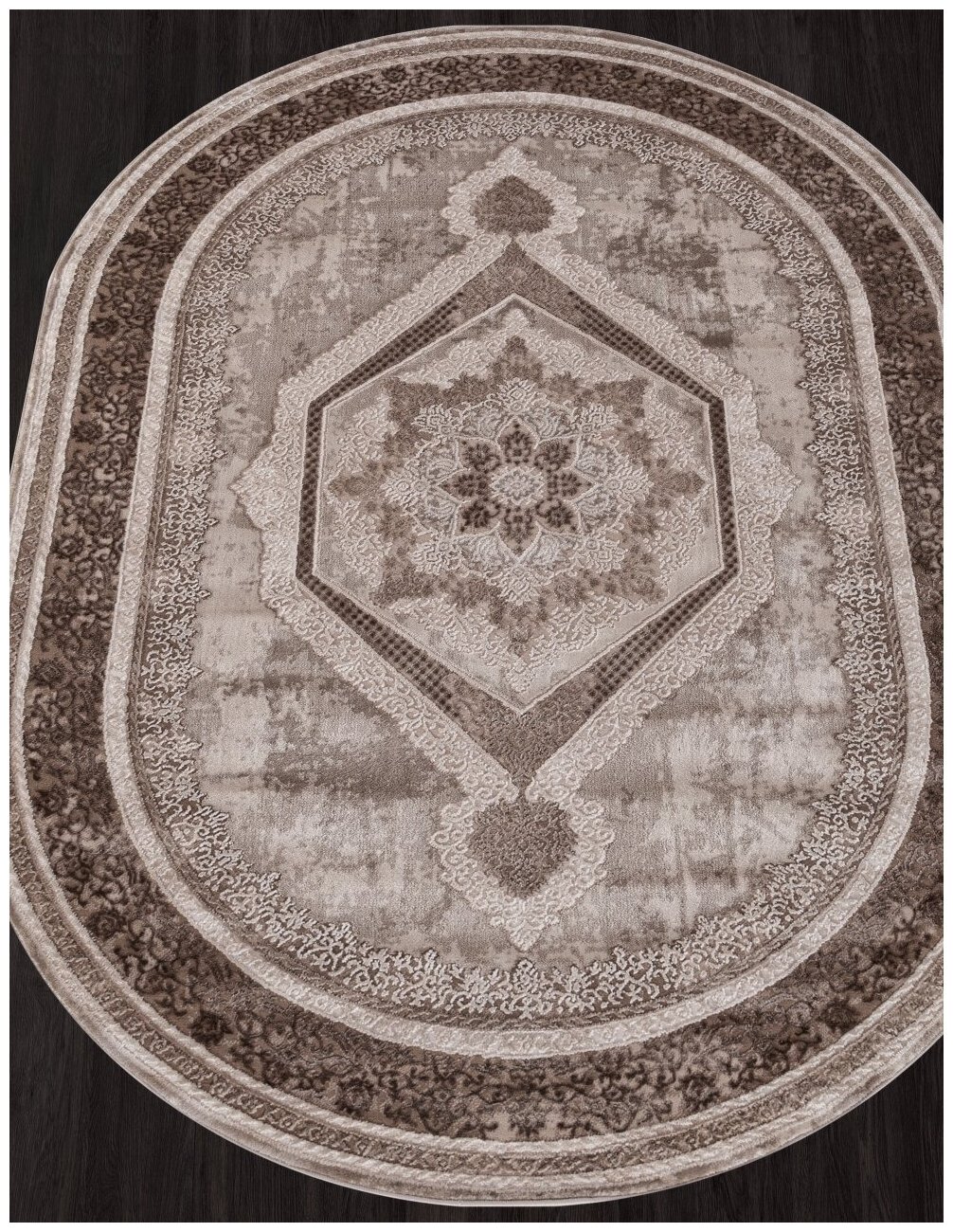 Ковер на пол Турецкий 160 на 230 см овальный в гостиную, зал, спальню, кухню, детскую, прихожую, кабинет, комнату