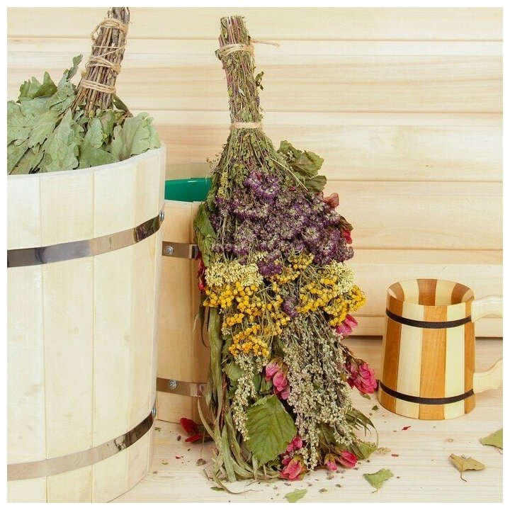 Веник для бани 45 ( -5) см 'Травяной коктейль' из донника, мяты, душицы, полыни и пижмы