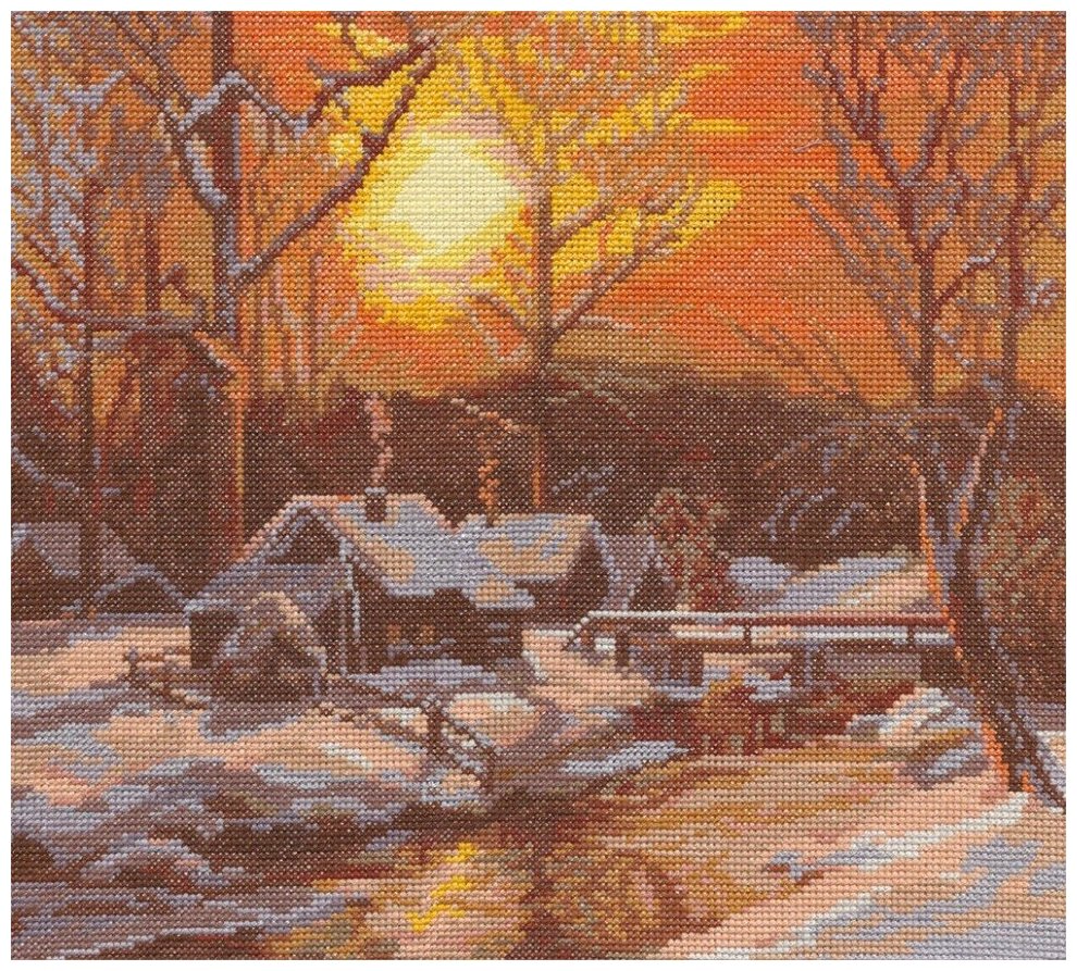 Набор для вышивания Панна #PS-0378 Зимнее утро, Счетный крест, 29 x 26 см