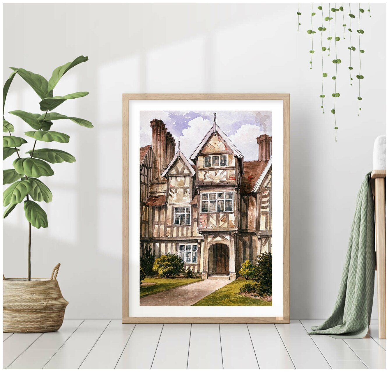 Постер "Лондонский дом, старинная архитектура" без рамы 40x50 см на стену для интерьера