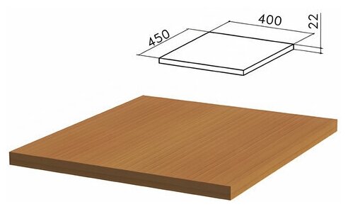 Крышка для тумбы приставной (код 640145) "Монолит", 400х450х22 мм, орех гварнери, ТМ01.3