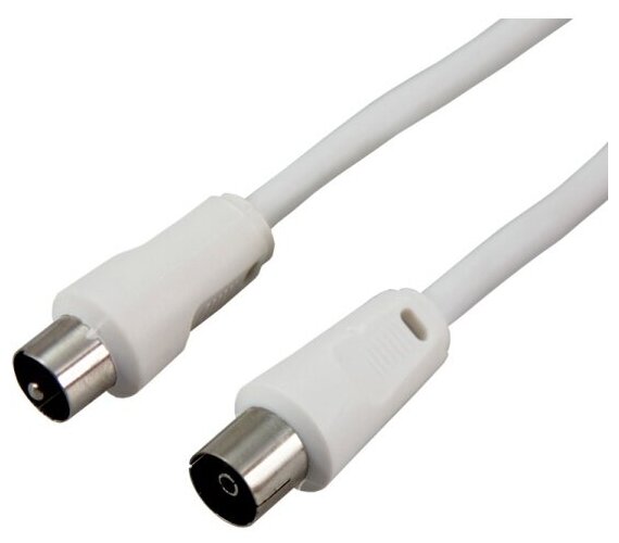 Кабель антенный Rexant ТВ гнездо - ТВ штекер, белый, длина 15 м