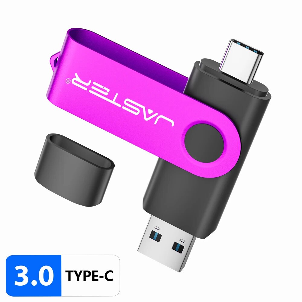 Флешка JASTER 16 ГБ USB 3.0 Type-C Pink