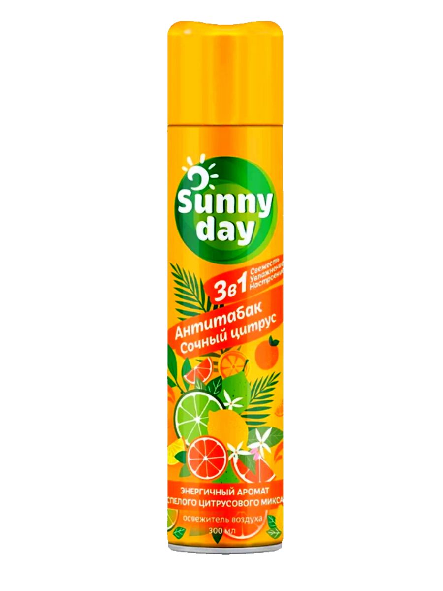 Освежитель воздуха Sunny Day Антитабак сочный цитрус 300 мл.