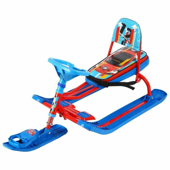 Снегокат «Тимка спорт 4-1» Sportcar, со спинкой, красный, синий, ТС4-1/SC2 Nika Kids