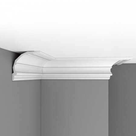 Плинтус Потолочный Гладкий Decomaster DP40А В175хШ175хД2400 мм / Декомастер.