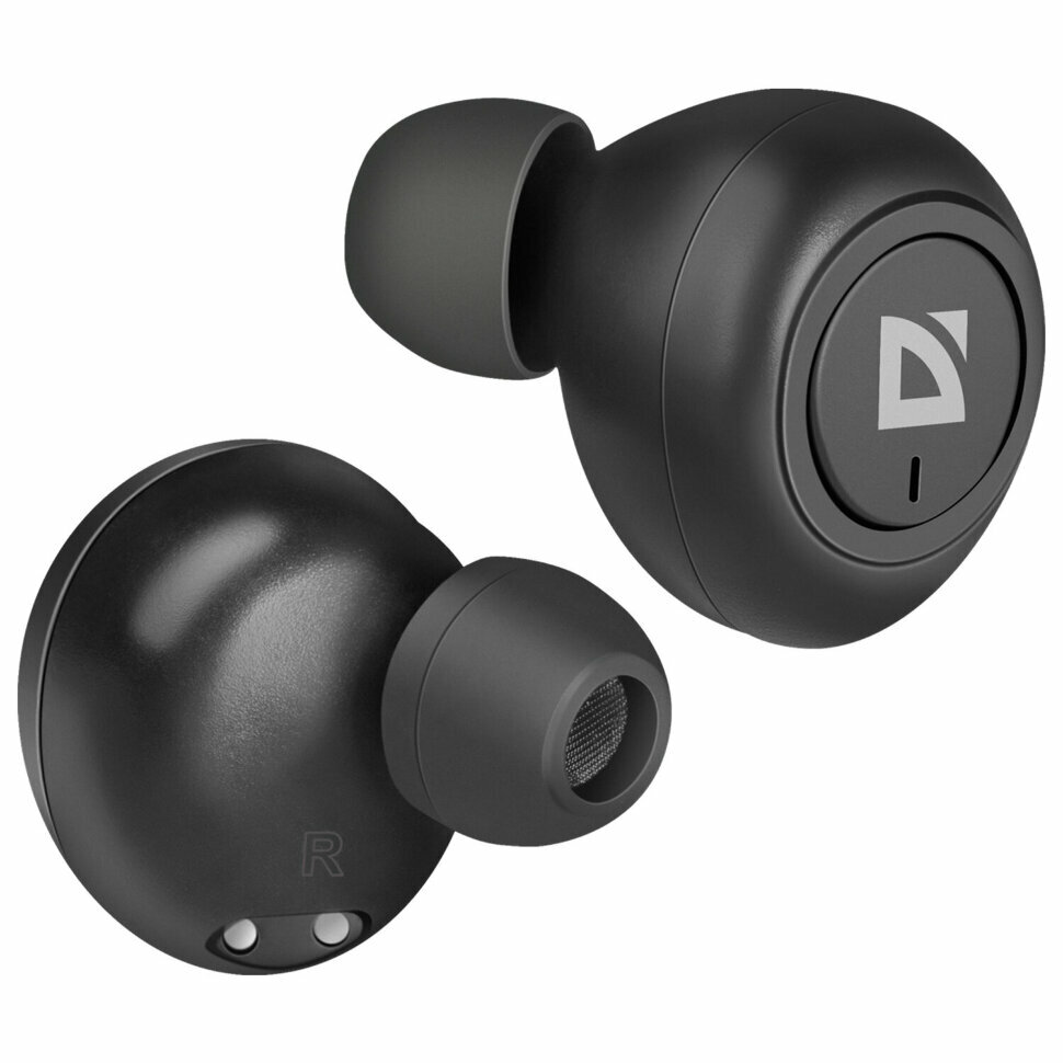 Наушники с микрофоном (гарнитура) DEFENDER TWINS 638, Bluetooth, беспроводные, черные, 63638, 513621