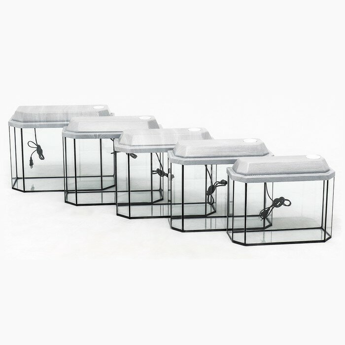 Комплект аквариумов «Матрешка» - 5 шт, Панорамные с крышками, 15 л, 20 л, 25 л, 30 л, 40 л