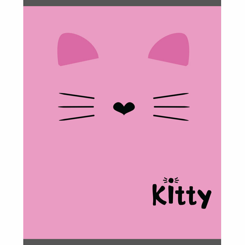 Тетрадь общая А5 48л №1School Kitty роз, клет, скреп, ВД-лак