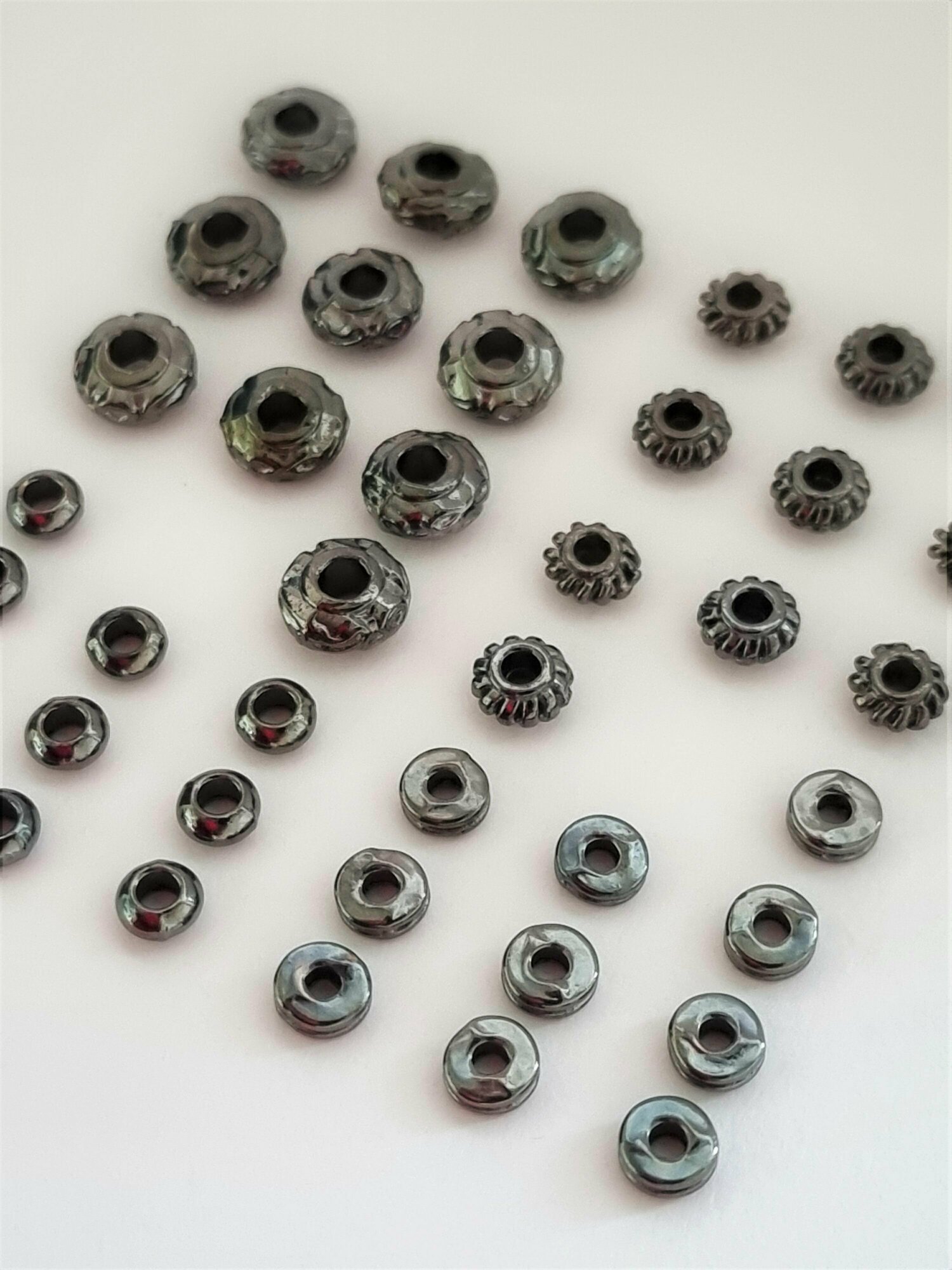 Фурнитура для украшений "Black-5". Набор бусин 40шт.