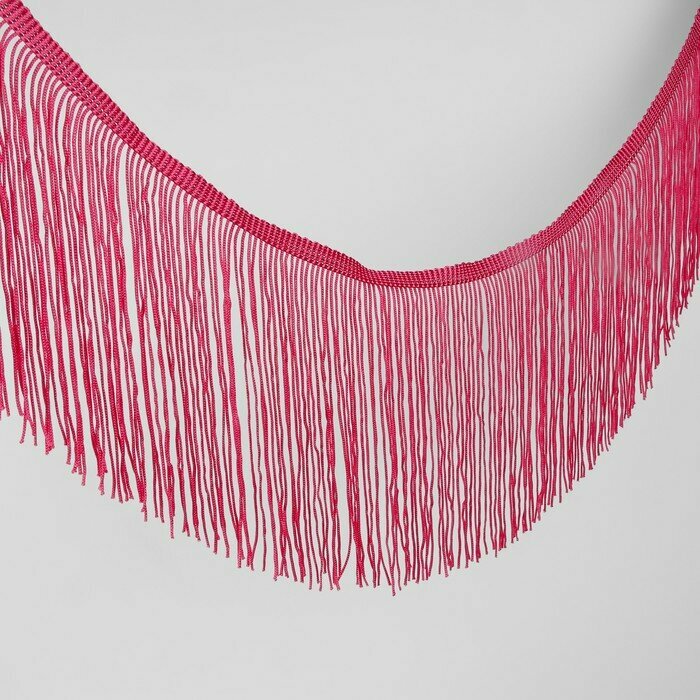 Тесьма декоративная «Бахрома», 15 см, 5 ± 0,5 м, цвет малиновый, 10226675