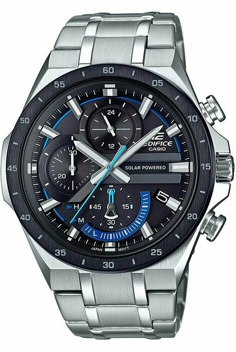 Наручные часы CASIO, серебряный, черный, синий, серый — фото 1