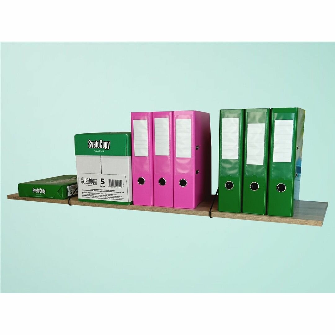 Полка для папок и документов RMIR 215238 размер 120х30 см черный и дуб сонома