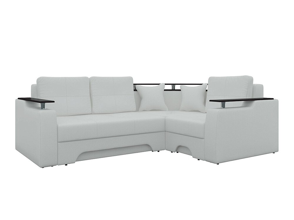 Угловой диван Комфорт 2 Белый, еврокнижка, 254х178х80 см, с ящиком для белья
