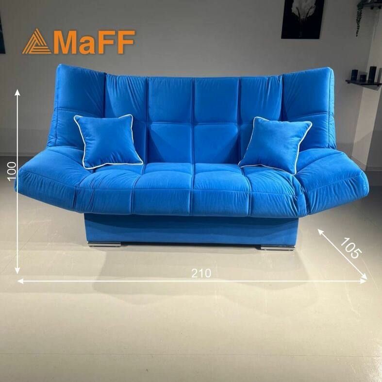 Диван, Диван-кровать Клик-Кляк-1 небесно-голубой, механизм клик-кляк, 210х105х100 см