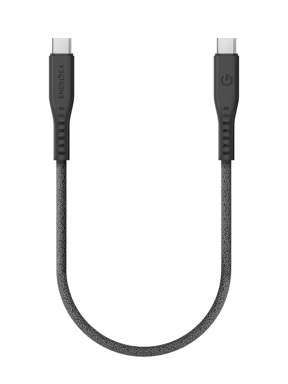 EnergEA Кабель FLOW USB-C to USB-C PD240W 5A Nanoweave Velcro tie Black 30cm