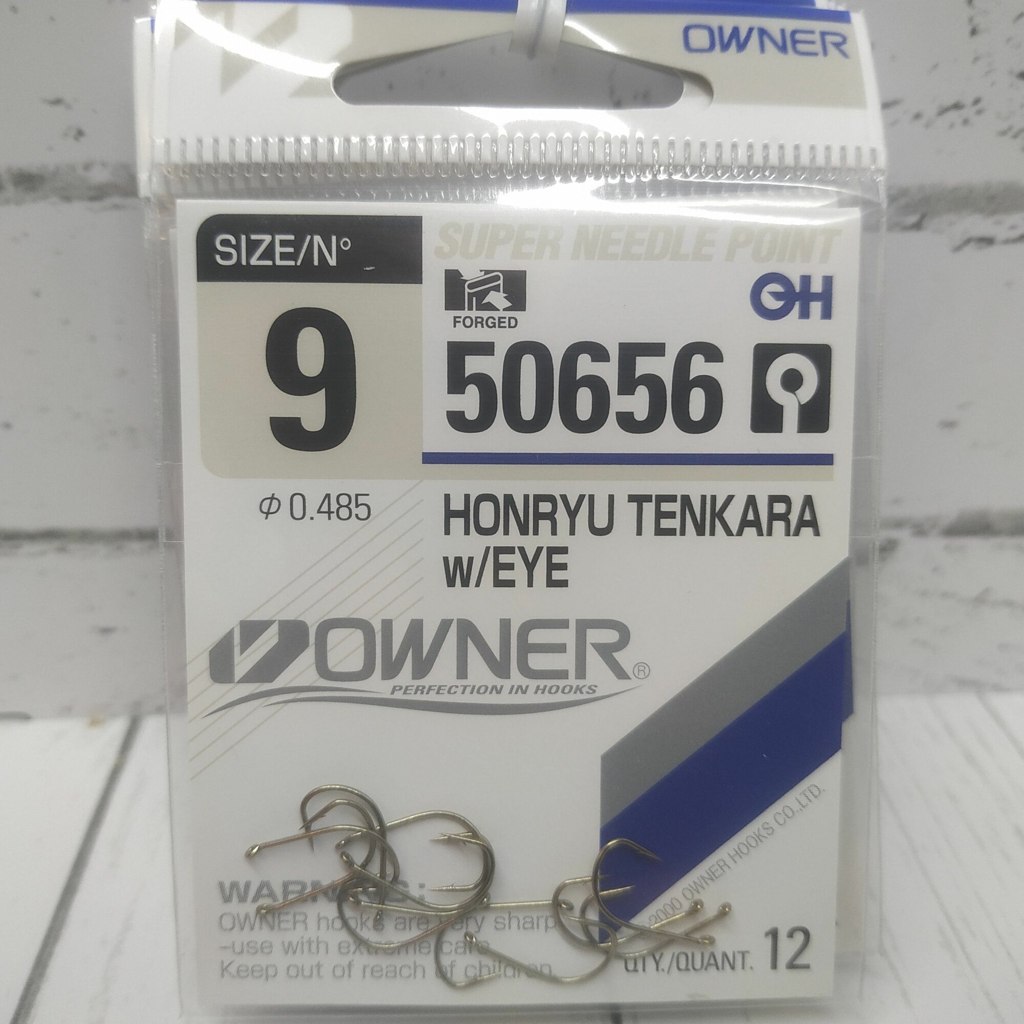 OWNER Крючок рыболовный HONRYU TENKАRА w/EYE 50656-BR"ORIGINАL" №9-5уп (60шт)
