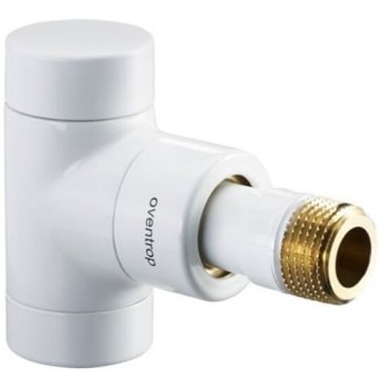 Вентиль Oventrop Combi E, DN-15, 1/2", 1/2", ВН, на обратную линию, угловой, белый