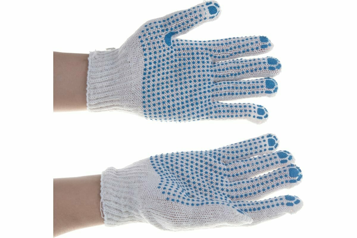 Точка перчатки х/б с ПВХ покрытием, из России, класс прочности 7, 67774