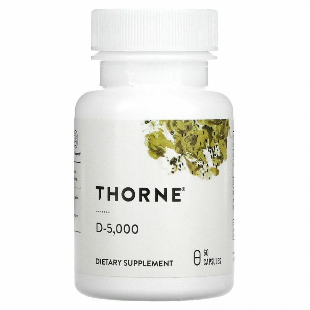 Thorne Research Витамин Д, Vitamin D-5000, здоровье зубов, костей и мышц 60 капсул