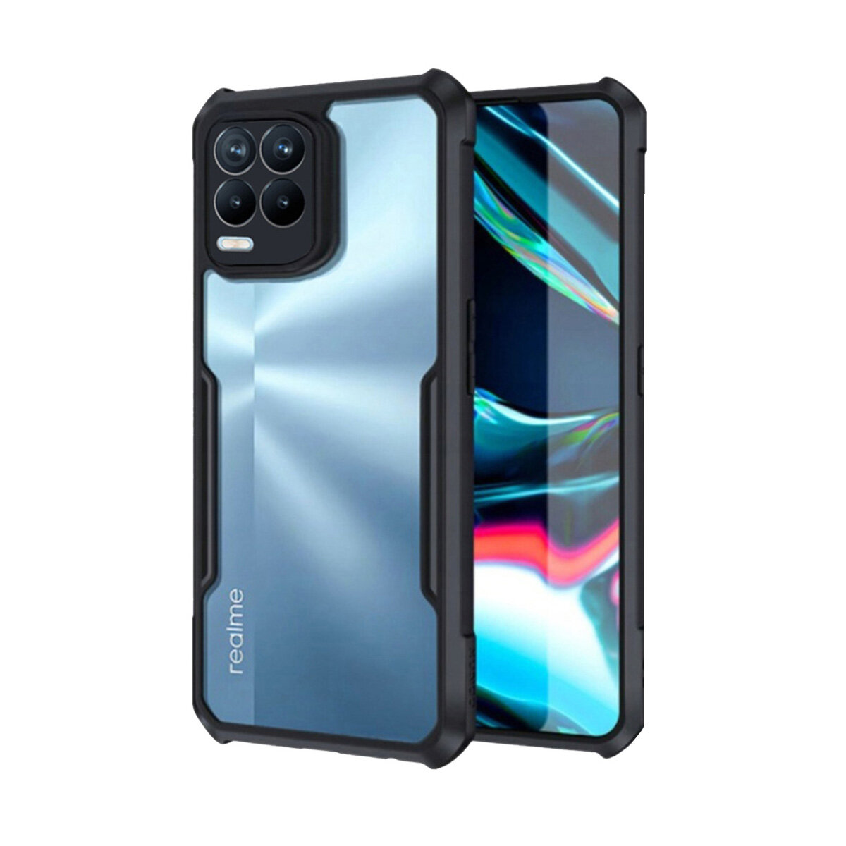 Задняя панель-чехол-накладка Чехол. ру для Realme 8 5G из мягкого качественного силикона черная