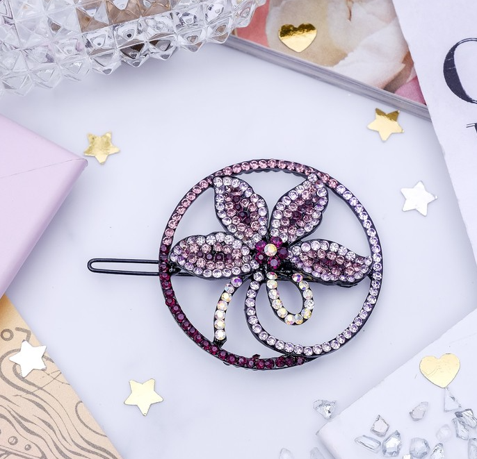 Невидимка для волос "Аланж" 4,5 см, цветок в кольце