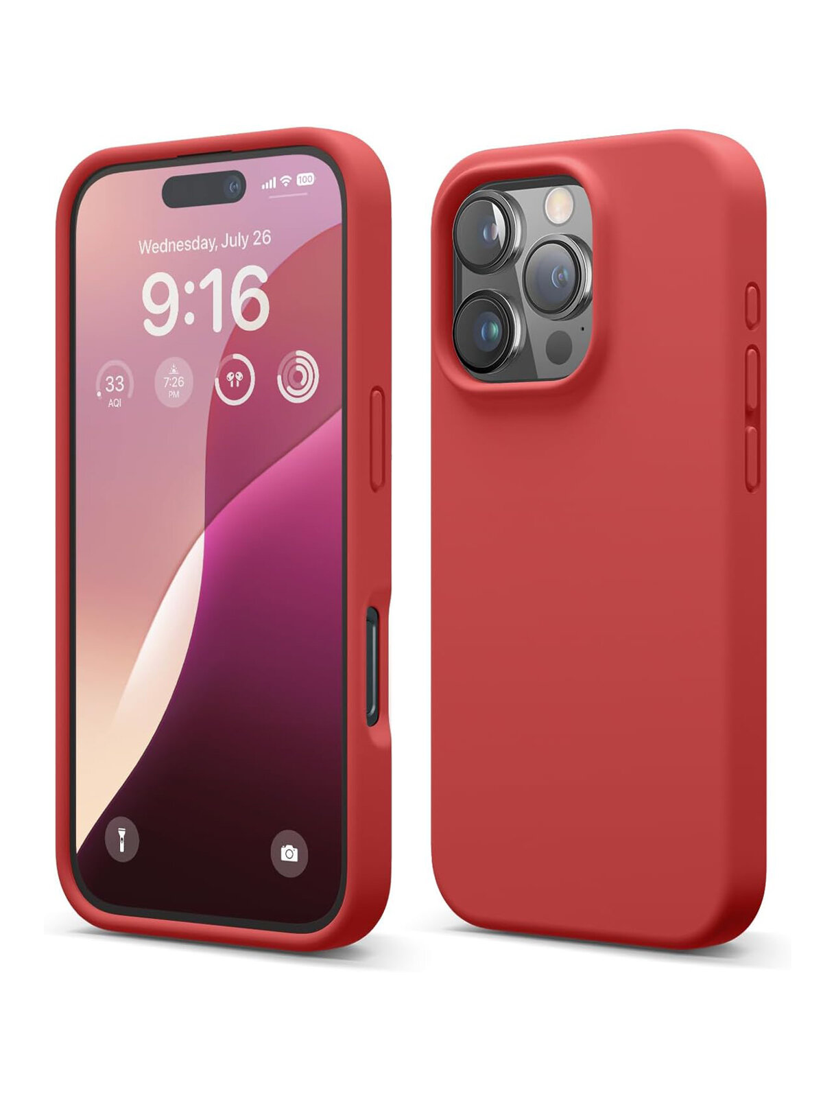 Elago для iPhone 16 Pro чехол Soft silicone (Liquid) Red