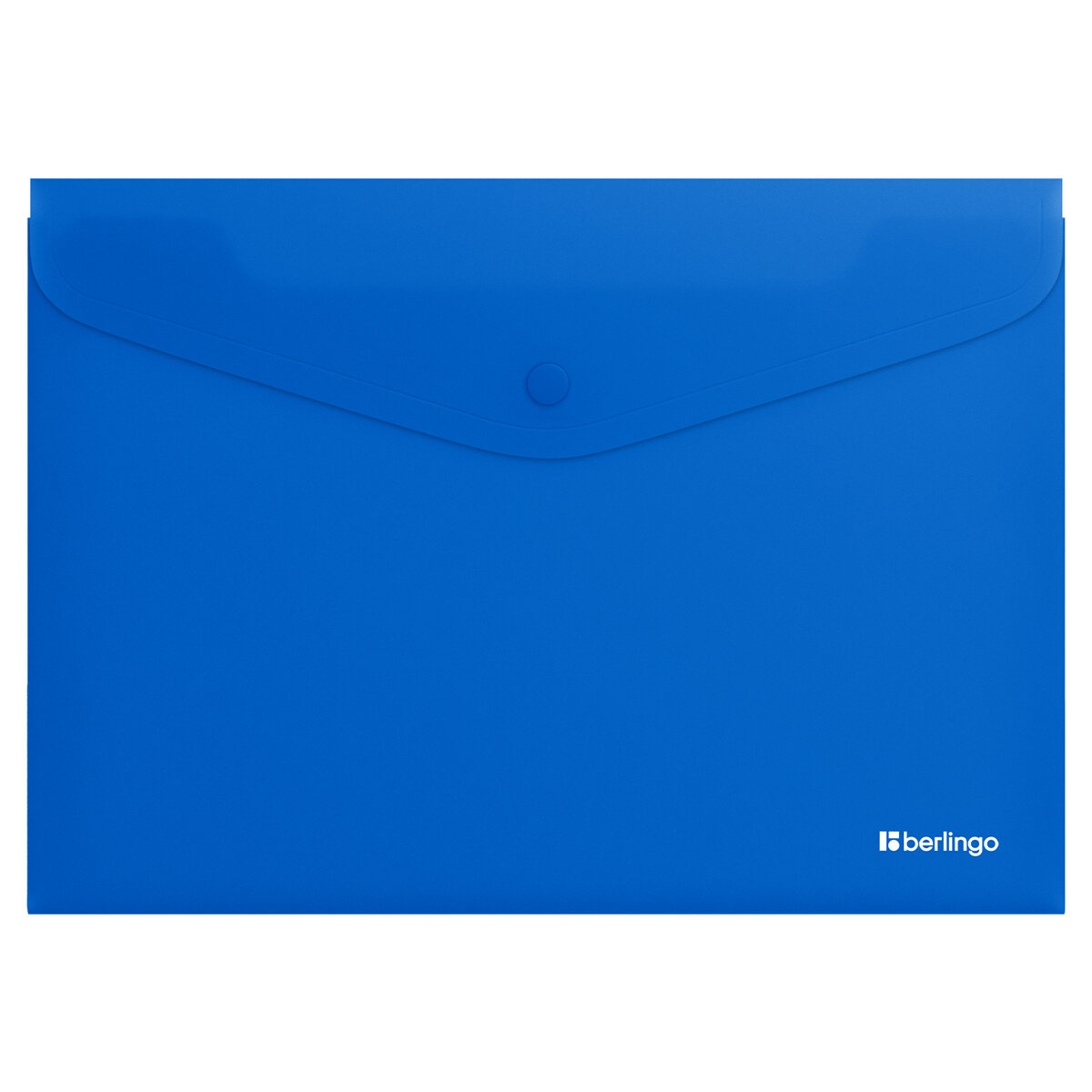 Папка-конверт Berlingo на кнопке, А4, 200 мкм, софт-тач, синяя