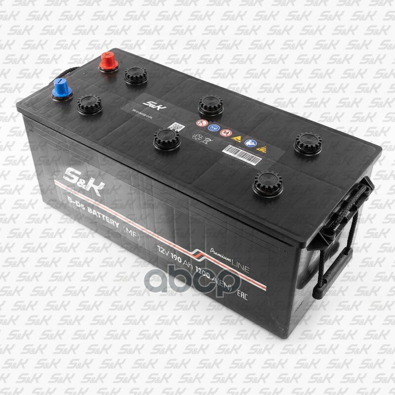 "Premium Line" Аккумуляторная Батарея Mf [12V [+/-] 190Ah 1200А 510X223x214 B01] S&K арт. SK-0100022-01PL