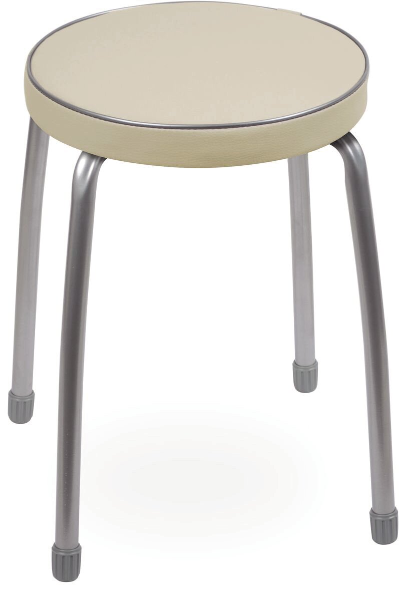 Табурет для кухни НИКА Фабрик 2, мягкое круглое сиденье, слоновая кость, 32 см