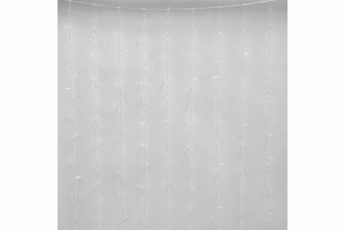 Гирлянда "Занавес" 3*2м IP44 мерцание провод прозр. теплый белый свет TM Uniel