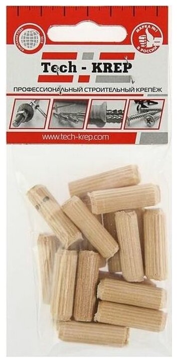 Шкант мебельный "Tech-KREP", цвет: бежевый, 8 х 30 мм (20 шт), 3 упак.