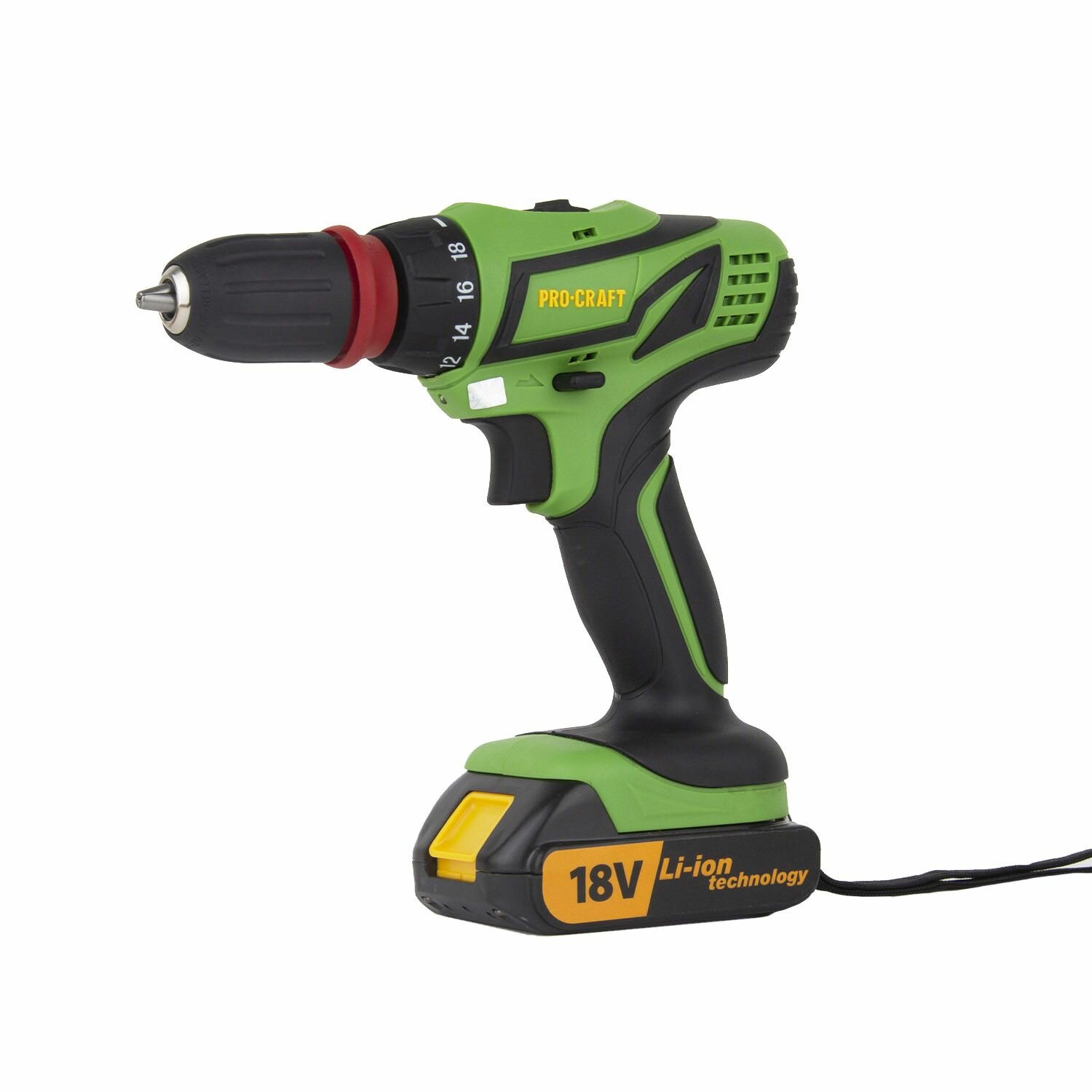 Аккумуляторный шуруповёрт PROСRAFT PA18PRO, DFR патрон, 2 скорости, Li-Ion аккумулятор, 2 шт.